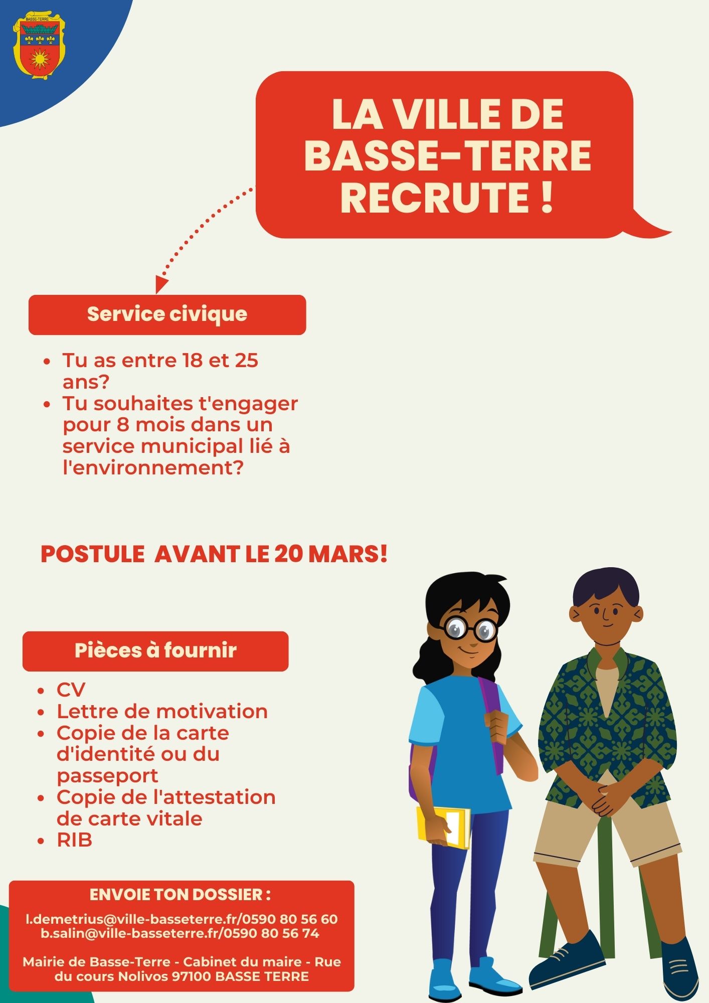 La Ville de Basse-Terre recrute des volontaires en Service Civique ...